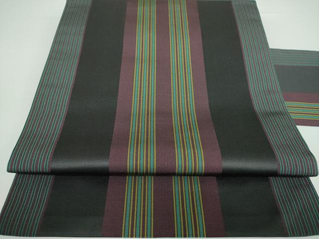 平和屋着物●全通柄九寸名古屋帯　間道　正絹　逸品　DAAV6820ps