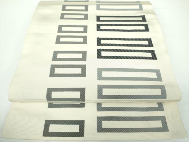 平和屋着物●本場筑前博多織　八寸名古屋帯　横段文　正絹　逸品　DAAV6842ps