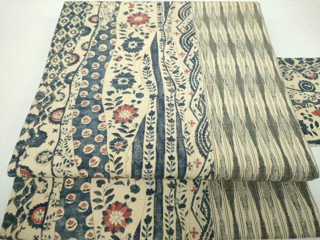 平和屋着物●九寸名古屋帯　紬地　花間道間道　正絹　逸品　DAAV6855ps