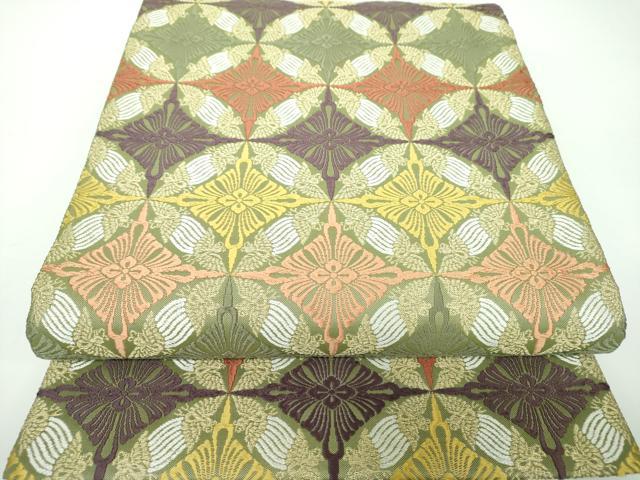 平和屋着物●六通柄袋帯　唐織　有職文様　金糸　正絹　逸品　DAAV6865ps