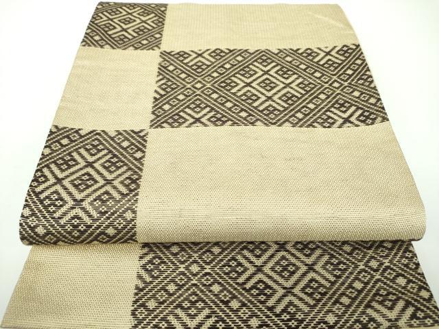 平和屋着物●両面　全通柄袋帯　花菱文　正絹　逸品　DAAV6871ps