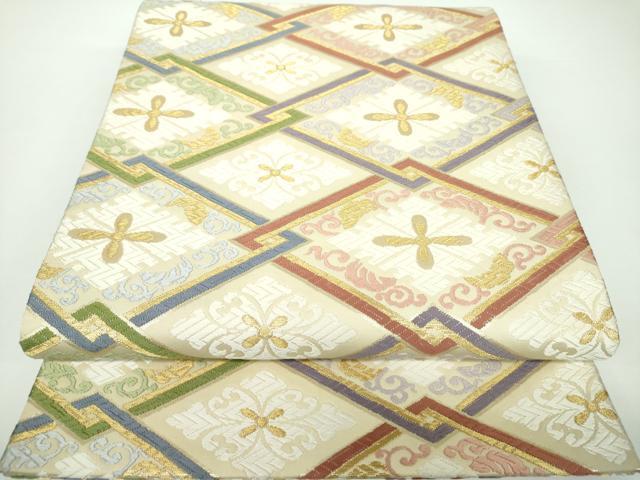 平和屋着物●六通柄袋帯　唐織　京都　唐三彩　金糸　正絹　逸品　DAAV6884ps