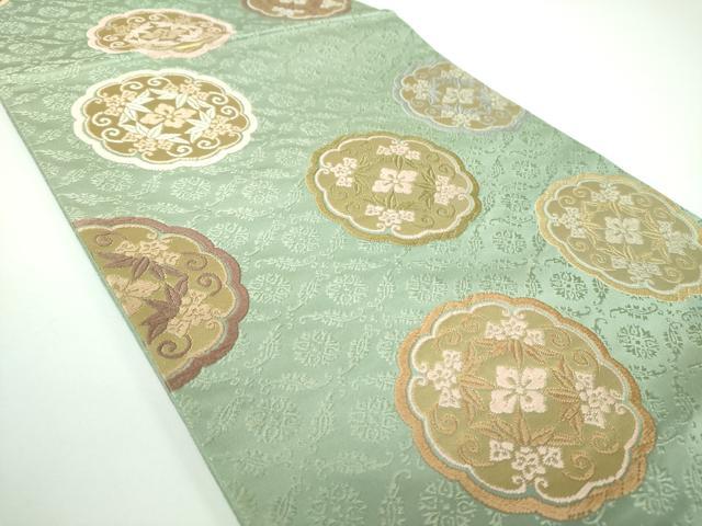 平和屋着物○六通柄袋帯 唐織 有職文様 小葵笹花菱文