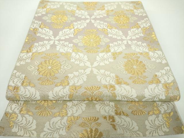 平和屋着物●六通柄袋帯　唐織　七宝花文　金銀糸　やまと誂製　正絹　逸品　DAAV6899ps