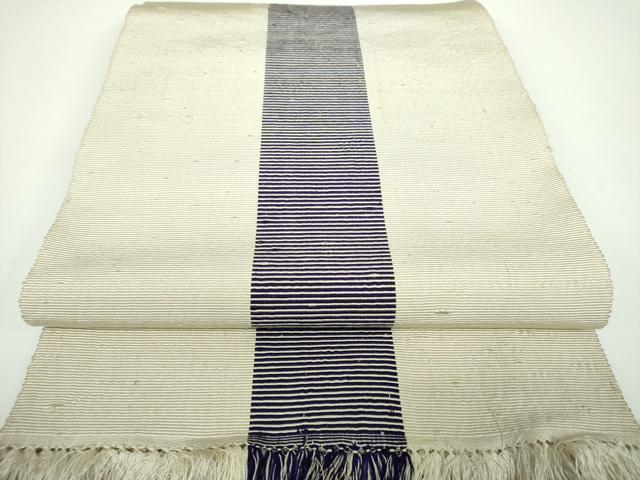 平和屋着物●信州紬　八寸名古屋帯　一重帯　間道　正絹　逸品　DAAV6938ps