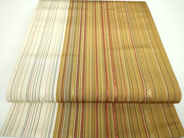 平和屋着物●本場筑前博多織　全通柄袋帯　献上　正絹　逸品　未使用　DAAV6964ps