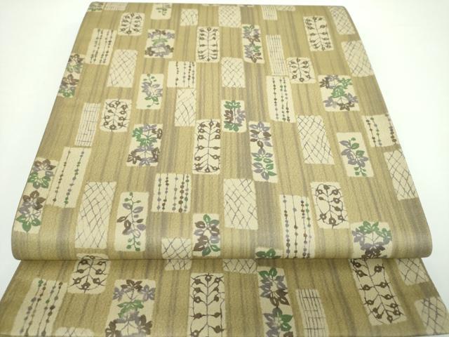 平和屋着物●両面　全通柄袋帯　色紙花文　正絹　逸品　DAAV6967ps