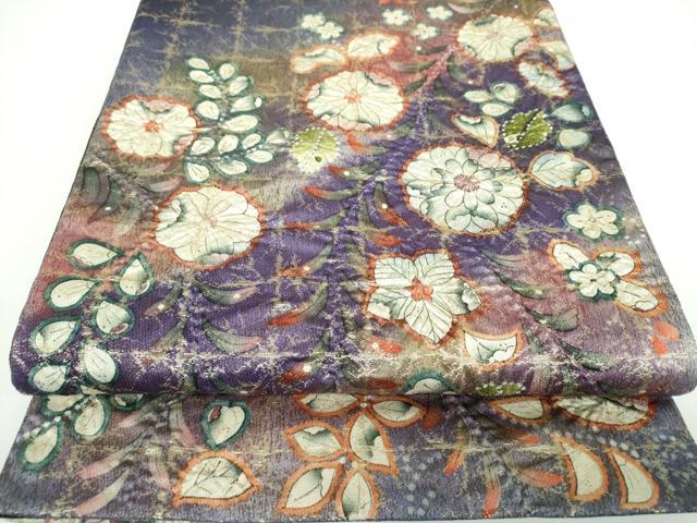 平和屋着物●太鼓柄袋帯　作家物　絞り　辻が花　金通し地　正絹　逸品　DAAV6985ps