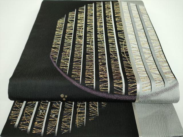 平和屋着物●六通柄袋帯　丸文　金銀糸　正絹　逸品　DAAV6986ps