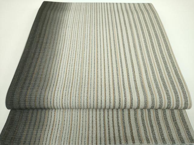 平和屋着物●両面　全通柄袋帯　縞　正絹　逸品　DAAV6992ps