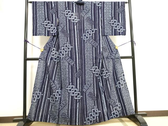 平和屋着物∴夏物　浴衣　有松鳴海絞り　抽象文様　綿　逸品　DAAV7253cd