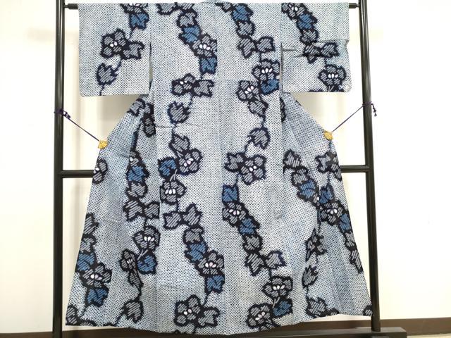 平和屋着物∴夏物　浴衣　有松鳴海絞り　枝花文　綿　逸品　DAAV7316cd