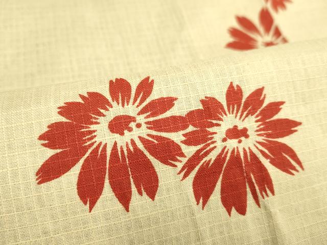 平和屋着物∴夏物　パリコレクション　ファッションモデル・デザイナー　山口小夜子　浴衣　綿紅梅　花散らし　逸品　DAAV7323cd