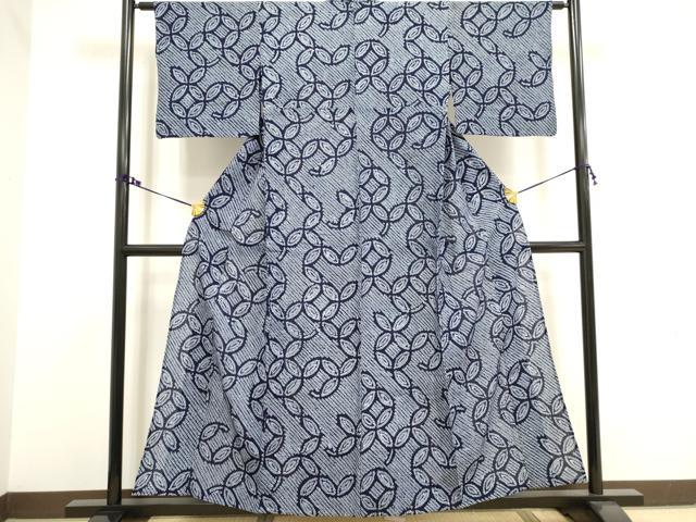 平和屋着物∴夏物　浴衣　有松鳴海絞り　七宝繋ぎ　綿　逸品　DAAV7324cd