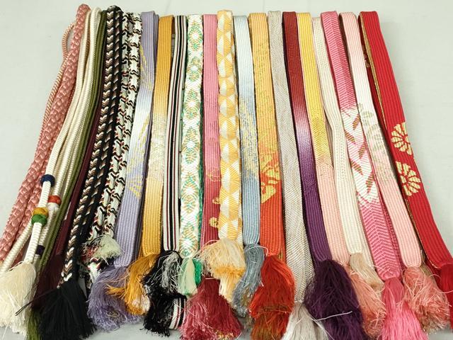 平和屋着物●和装小物　帯締め20本　高麗組　笹浪組　冠組　あわじ玉　金銀糸　逸品　DAAV8012by