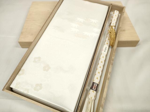 平和屋着物●和装小物　帯締め・帯揚げセット　礼装用　松竹梅　金糸　手組紐　組紐　亀房付き　逸品　未使用　DAAV8033zzz