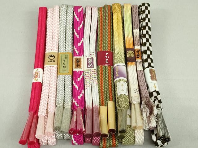 平和屋着物●和装小物　帯締め10本　手組紐　くみひも　金銀糸　さが美扱い　小田急百貨店扱い　逸品　未使用　DAAV8042by
