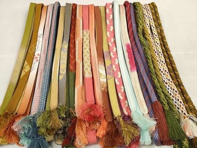 平和屋着物●和装小物　帯締め20本セット　高麗組　笹浪組　ラメ糸　金糸　逸品　DAAV8241zzz