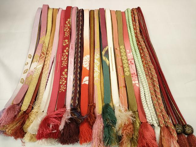 平和屋着物●和装小物　帯締め20本セット　高麗組　笹浪組　鎌倉組　飾り玉　金糸　逸品　DAAV8247zzz
