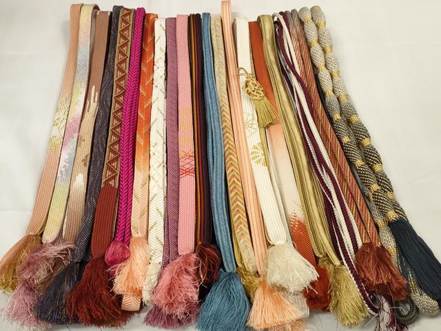 平和屋着物●和装小物　帯締め20本セット　高麗組　笹浪組　冠組　観世組　金糸　逸品　DAAV8249zzz