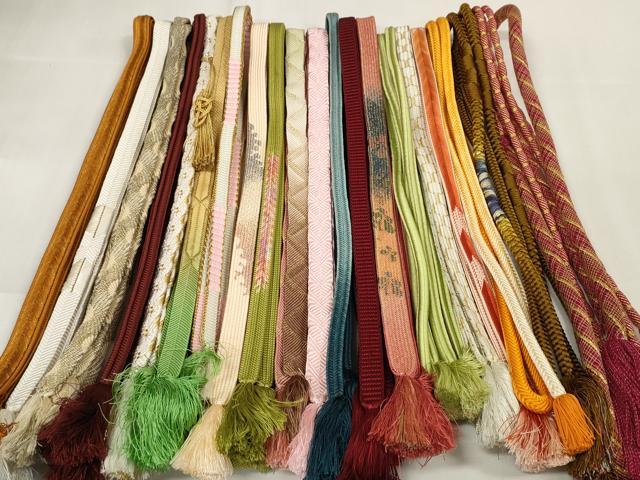 平和屋着物●和装小物　帯締め20本セット　高麗組　笹浪組　冠組　奈良組　鎌倉組　亀甲組　金糸　逸品　DAAV8250zzz