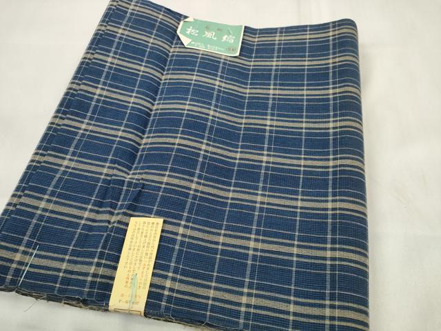 平和屋着物∴夏物　浴衣　反物　着尺　松風縮　紅花　格子柄　綿　逸品　未使用　DAAV8293zzz