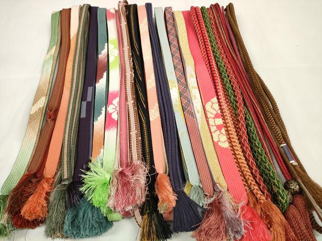 平和屋着物●和装小物　帯締め20本セット　手組紐　高麗組　冠組　飾り玉　金糸　未使用品あり　逸品　DAAV8341zzz