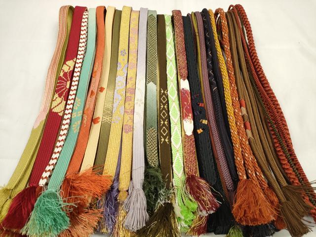 平和屋着物●和装小物　帯締め20本セット　高麗組　冠組　唐組　奈良組　たこ足房　金糸　逸品　DAAV8346zzz