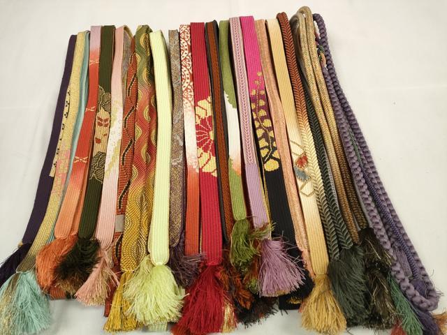 平和屋着物●和装小物　帯締め20本セット　高麗組　観世組　金糸　逸品　DAAV8349zzz