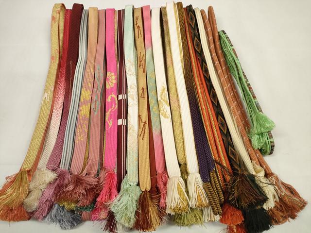 平和屋着物●和装小物　帯締め20本セット　高麗組　笹浪組　奈良組　金糸　逸品　DAAV8351zzz