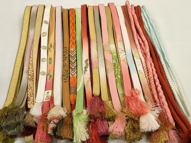 平和屋着物●和装小物　帯締め20本セット　手組　高麗組　鴨川組　ラインストーン　金銀糸　未使用品あり　逸品　DAAV8352zzz