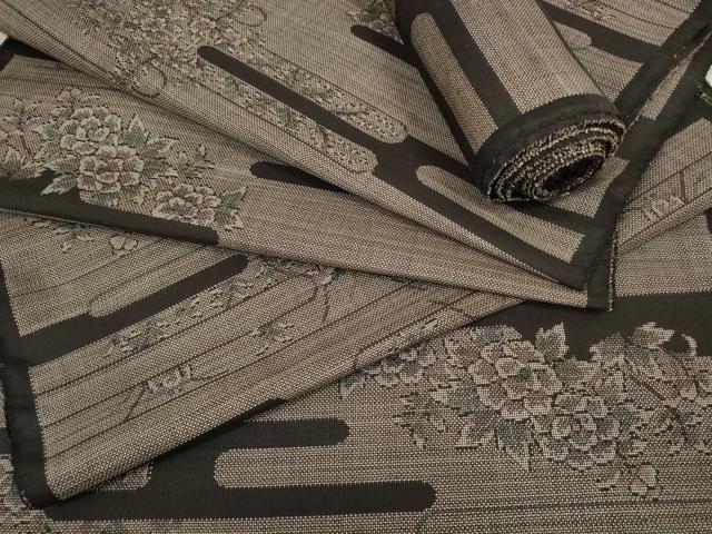 平和屋着物●本場大島紬　反物　着尺　9マルキ　霞花文　上代29万　逸品　未使用　DAAV8416zzz