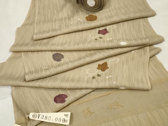 平和屋着物●名門　藤娘きぬたや・絞り　小紋　反物　着尺　舞葉唐草文　上代38万　逸品　未使用　DAAV8431zzz