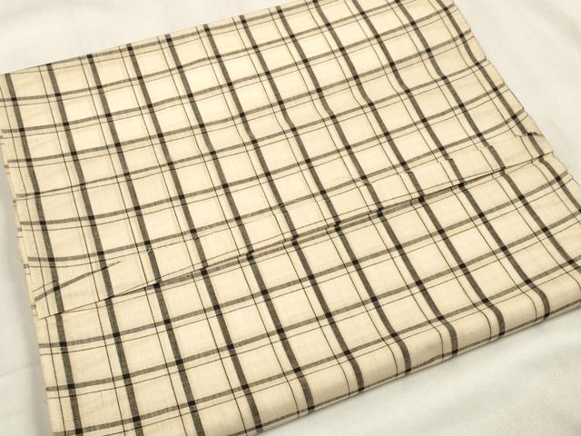 平和屋着物∴夏物　浴衣　反物　着尺　格子　綿麻　逸品　未使用　DAAV8443zzz