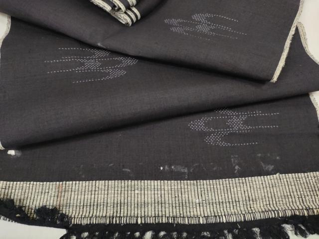 平和屋着物●本場結城紬　重要無形文化財　反物　着尺　絣文様　逸品　未使用　DAAV8469zzz