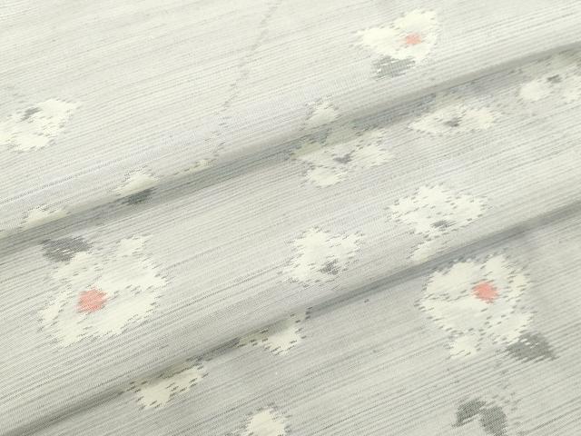 平和屋着物●上質な紬　草花文　正絹　逸品　DAAV8528tw