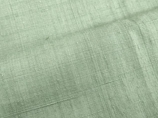 平和屋着物●本場結城紬　重要無形文化財　千草色　正絹　逸品　DAAV8538tw 平和屋着物○本場結城紬 重要無形文化財 千草色 正絹 逸品 DAAV8538tw