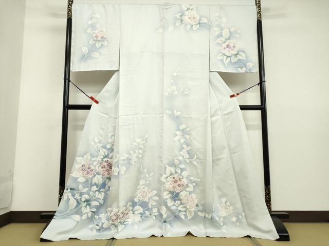平和屋着物●訪問着　刺繍　紫陽花　暈し染め　ロング丈　正絹　逸品　DAAV8633tw