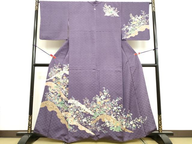 平和屋着物●訪問着　鳳凰更紗花文　金彩　正絹　逸品　DAAV8634tw