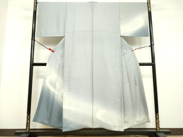 平和屋着物●ぬれ描友禅作家　平沼治大　訪問着　流水文　暈し染め　正絹　逸品　DAAV8658tw