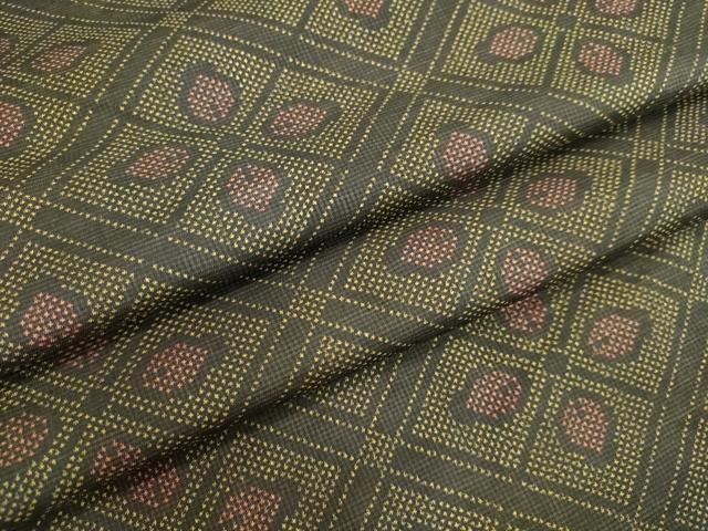 平和屋着物●本場大島紬　7マルキ　花菱文　正絹　逸品　DAAV8674tw