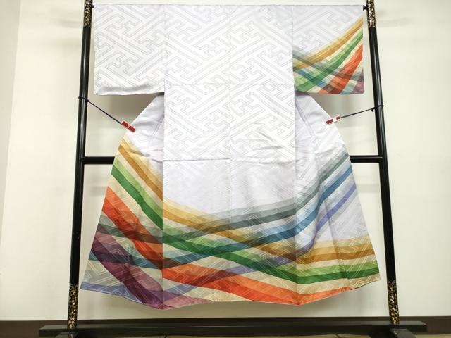 平和屋着物●男性　訪問着　抽象文様　洗える着物　DAAV8683tw