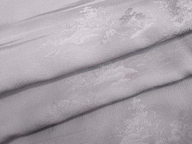 平和屋着物●上質な色無地　風景地紋　藤鼠色　正絹　逸品　DAAV8685tw