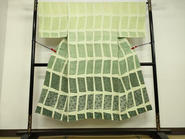 平和屋着物●男性　江戸小紋　訪問着　格子小紋柄　正絹　逸品　未使用　DAAV8696tw