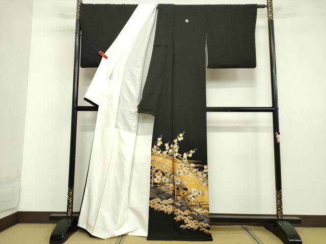 平和屋着物○金彩友禅 卓越技能者・名工・和田光正 黒留袖 立波渡橋