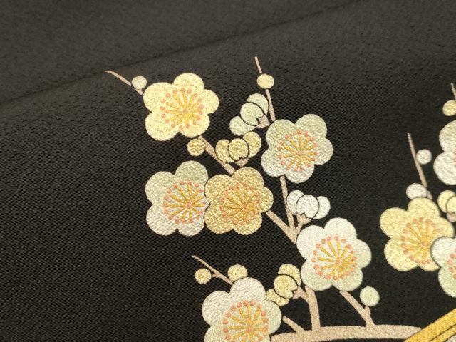 平和屋着物○金彩友禅 卓越技能者・名工・和田光正 黒留袖 立波渡橋