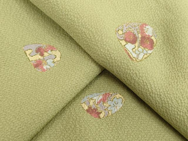 平和屋着物●上質な小紋　貝合わせ花文　金彩　正絹　逸品　DAAV8798tw