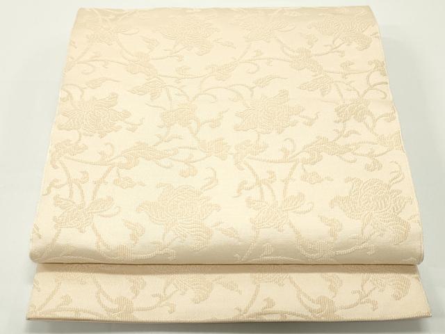 平和屋着物●六通柄　本袋帯　更紗花唐草文　灰梅色　正絹　逸品　DAAV9116ob