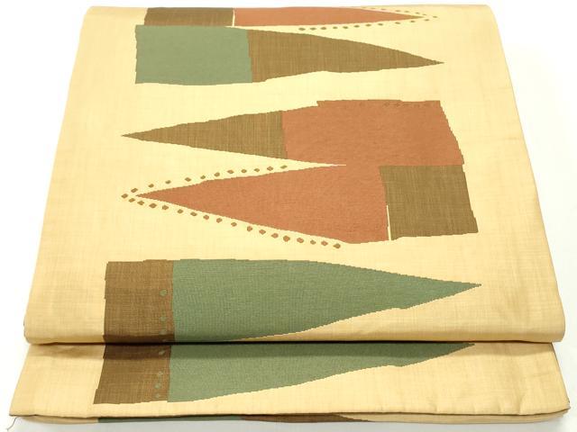 平和屋着物●名門木屋太　今河織物　六通柄袋帯　抽象文様　正絹　逸品　DAAV9124ob