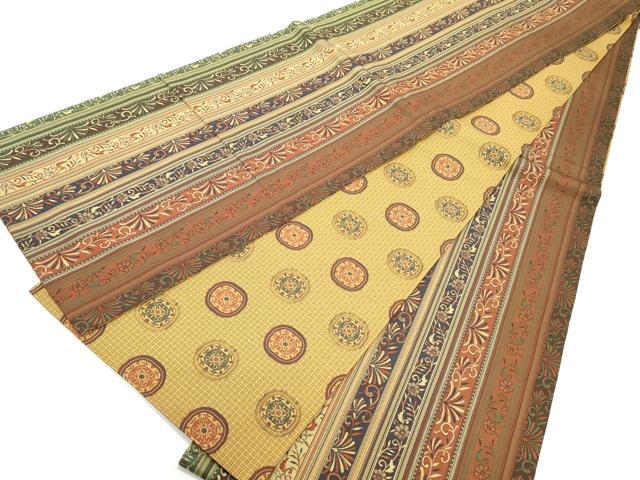 平和屋着物●両面　全通柄袋帯　花唐草間道　正絹　逸品　未使用　DAAV9184ob